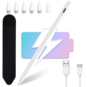 iPad 9th Generation Case with Keyboard and Apple Pencil,Stylus Pen for iPad(2018-2023) 15mins Fast Charge,Palm Rejection iPad Pencil,10 Color Backlit Bluetooth Keyboard Case with Pencil Holder