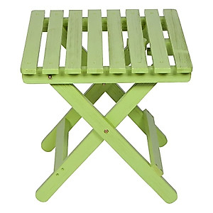 Classic Design Adirondack Square Folding Patio Table with Slated Top & Genuine Cedar Wood Construction | Lime Green Color Weatherproof Finish Best for Indoor Outdoor Use | Water & Rust Resistant