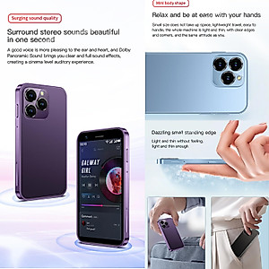 XS16 Mini 4G Smartphone 3.0 Inch Quad Core Dual Sim Ultra Thin Unlocked Android 10.0 Card Mobile Phone WiFi Bluetooth Hotspot Student Pocket Cellphone (Blue 2GB+ 16GB)