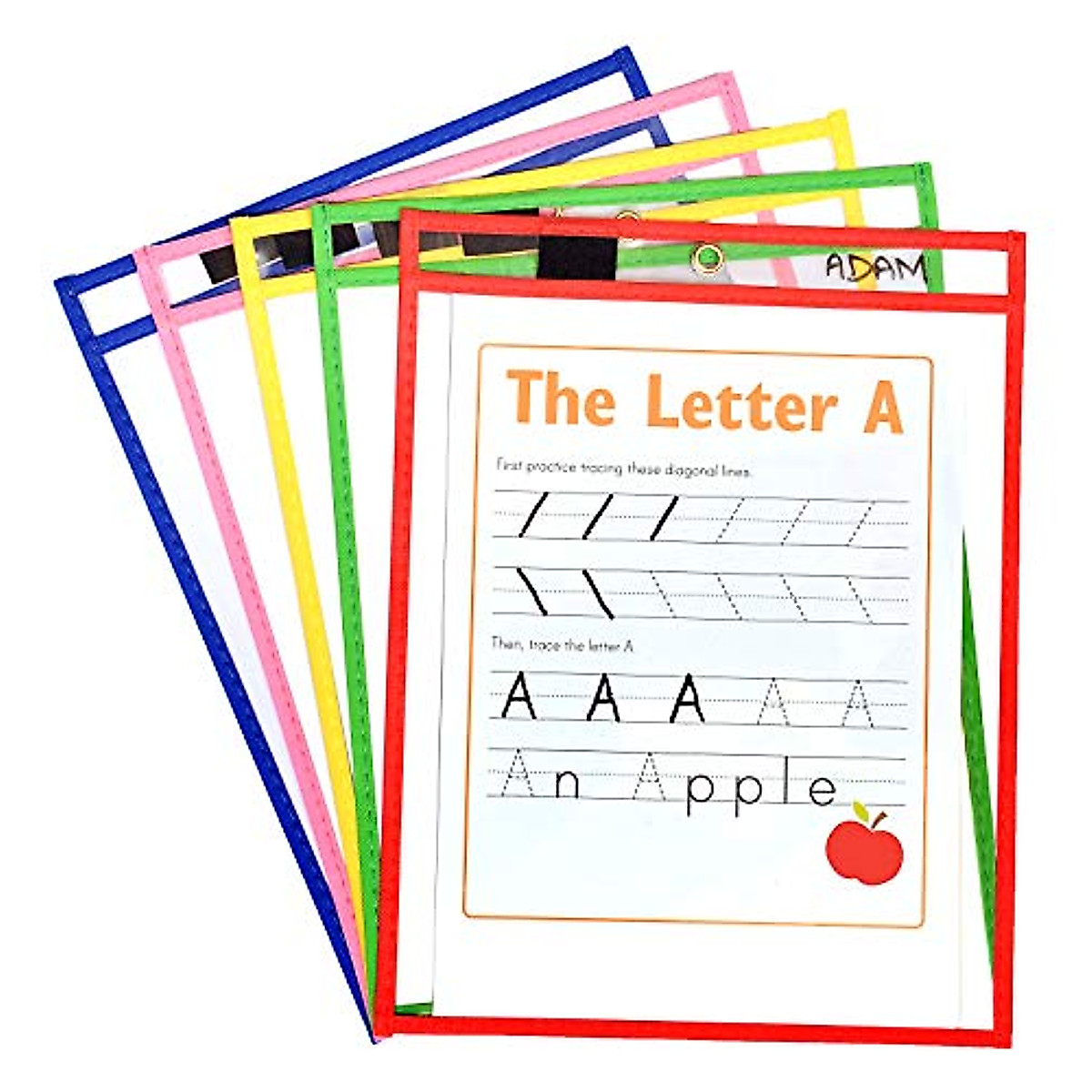 BONBELA Dry Erase Pockets - 12 Pack EASYWipeXL Heavy Duty Sheet Protectors Quickly Wipe to a Flawless Clean - Save a Bundle on 10 x 13 Reusable Dry Erase Sheets Sleeves for Work & School Worksheets