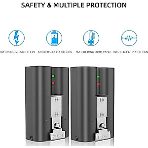 CYZYYLS 2 Packs 6500mAh Replacement Battery Compatible with Ring-Doorbell Camera 2/3/3plus/4,Stick Up Cam Battery and Spotlight Camera Battery (2 Battery with Charger(Black))
