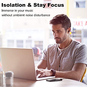 Joymiso Earbuds Headphones with 12Ft Extra Long Cord Length & Long Cord Durable Metal Earphones Earbuds Bundle, with Mic and Volume Control, for Cell Phones Computer Laptop TV, Deep Bass Clear Sound