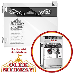 Olde Midway Popcorn Machine Door Replacement, Glass Door for 8-Ounce Commercial Popcorn Machines - Black Design