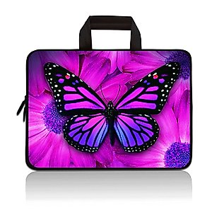 Universal 7-9 inch Tablet Sleeve Ultra-Portable, Neoprene Carrying Sleeve Case Bag Compatible With 7" 8" 8.5" 8.9" 9" Apple iPad Mini, Samsung, Google, HP, Acer (Purple Butterfly)