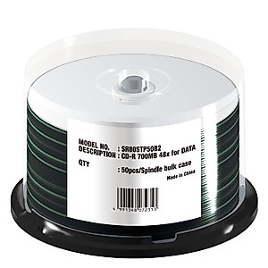 Verbatim SR80STP50B2 1-Loading CD-R 700MB Thermal Printing Single Side Layer 48x