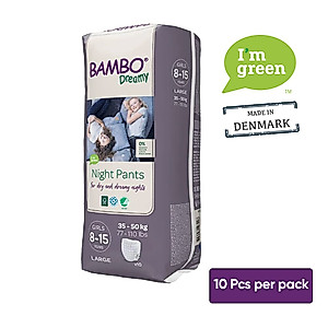 Bambo Nature Premium Dreamy Night Pants: Girls 8-15 years, 60 Count