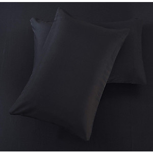 PHOENIX HOME TEXTILES 1500 Collection Soft Brushed Microfiber Sheet Set with 15-Inch Deep Pocket -Wrinkle Fade and Stain Resistant (Queen, Black)