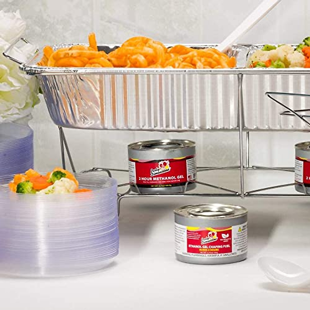 Chafing dish buffet set disposable 30 Piece Party Serving Kit Includes Chafing Kits With Lids and Serving Utensils For All Types Of Parties And Events | Disposable Party Set