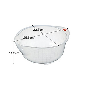 Inomata.0800 Japanese Vegetable Fruit Rice Acrylic Wash Bowl, 8-Inch, Clear