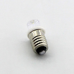 GutReise 10pcs E10 Screw 9V Cold White Flood Light Led Bulb Flood Light Lamps +10pcs E10 Base (9V, Cold White)