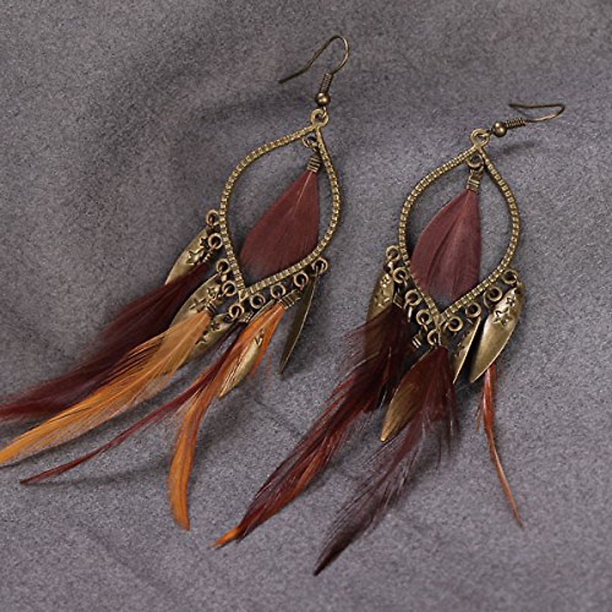FXmimior Fashion Women Vintage Bohe Feather Earrings for Christmas Xmas Jewelry Women