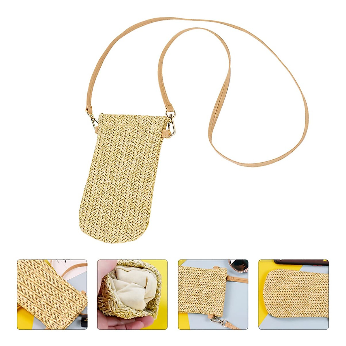 Gatuida Crossbody Purse 2 Pcs Cell Phone Shoulder Bag Travel Clip Messenger Pp Grass Cross Body Purse Small