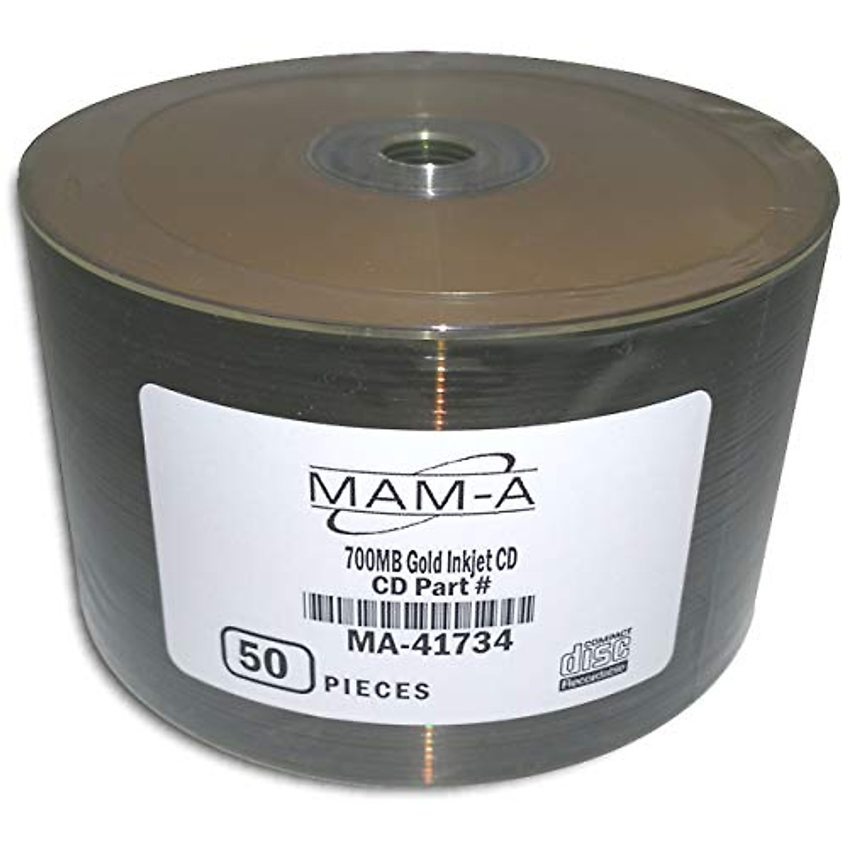 52X 80-Min MAM-A (Mitsui) Gold Inkjet PrintableGold CD-R's 50-Pak in Shrinkwrap (MITSUI41734)
