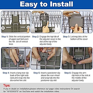 Upgraded W10350375 Dishwasher Top Rack Adjuster parts For Whirlpool WDT730PAHZ0 WDT750SAHZ0 Upper Rack Parts,WDTA50SAHZ0 WDT970SAHZ0 Dishwasher Top Rack Parts W10712395,For Kenmore Dishwasher Parts