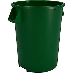 Carlisle FoodService Products Bronco Round Waste Bin Trash Container 32 Gallon - Green - Pack of 1