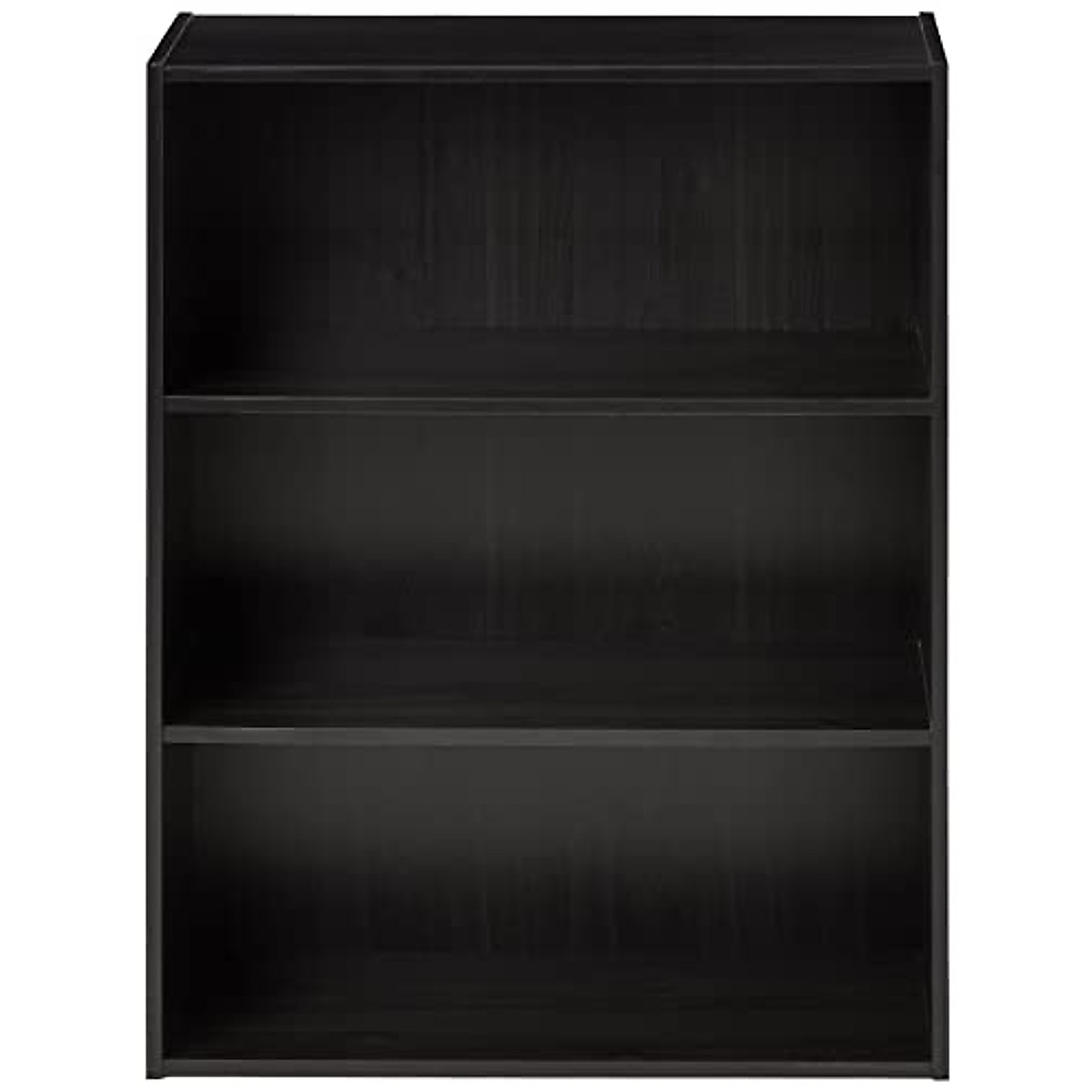 Furinno Pasir 3-Tier Open Shelf Bookcase, Espresso & Pasir 4-Tier Bookcase/Bookshelf/Storage Shelves, Espresso
