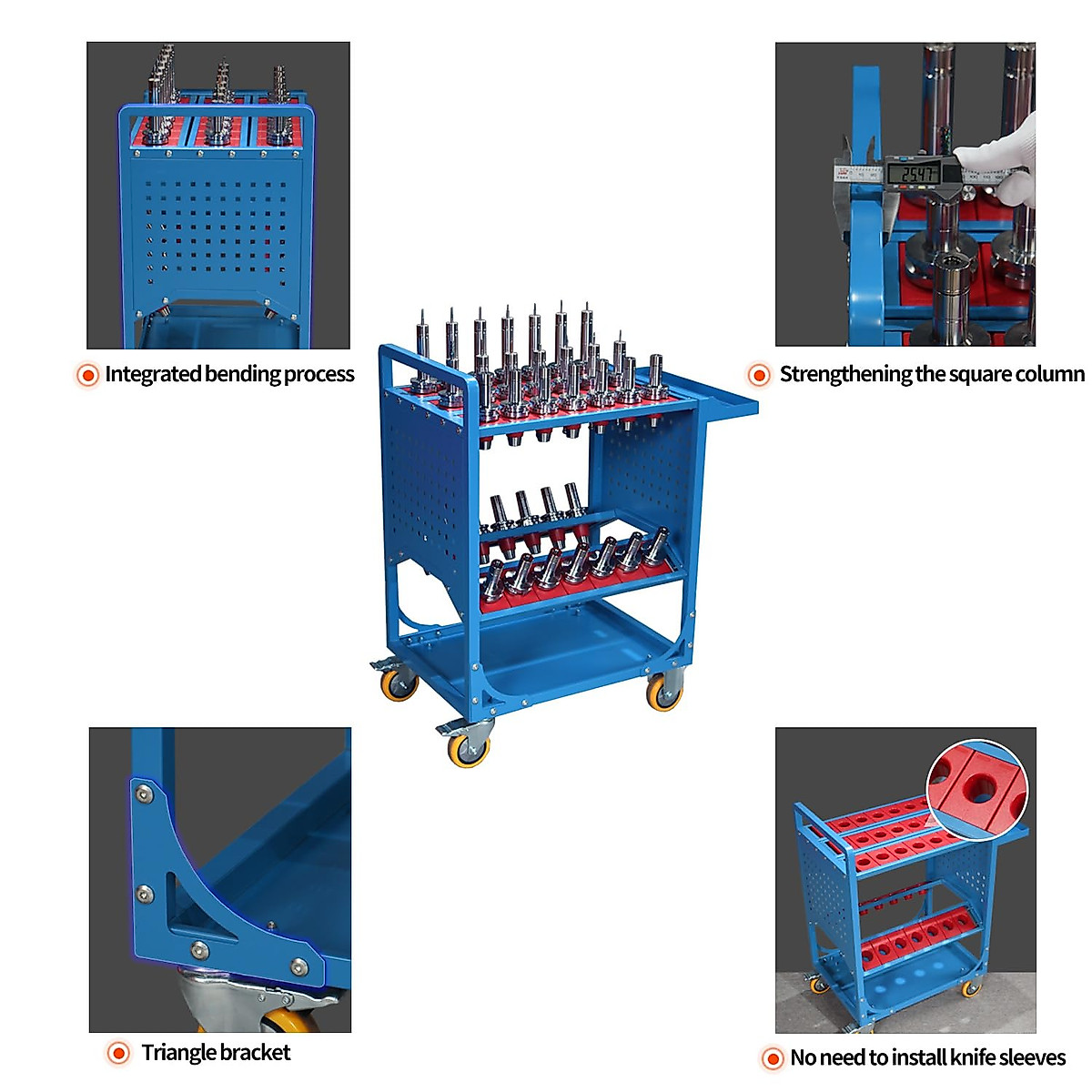 Generic Tool Cart 40 Taper Tool Holder CNC Tool Cart CAT40 tool trolley BT40 Service Carts CNC machine tool service cart (CAT40 35 Capacity), W2612P169677