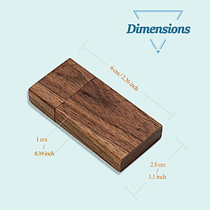 32GB Wood Flash Drives 5 Pack, FEWINA Rectangle Walnut Wooden USB Drive 32G USB2.0 Thumb Drive Memory Stick Jump Drive for Backup Picturs/Videos Ideal Gift (5PCS / Walnut)