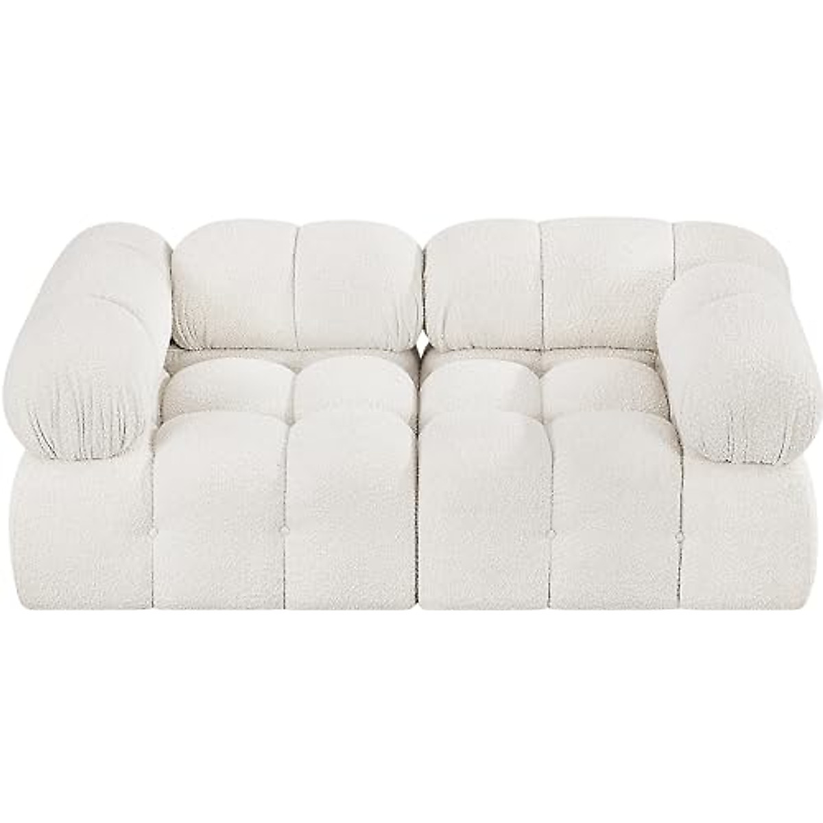 Meridian Furniture 611Cream-S68A Ames Collection Modern | Contemporary Modular Sofa with Rich Cream Boucle Fabric, Modular to Create Infinite Configurations, 68" W x 34" D x 28" H, Cream