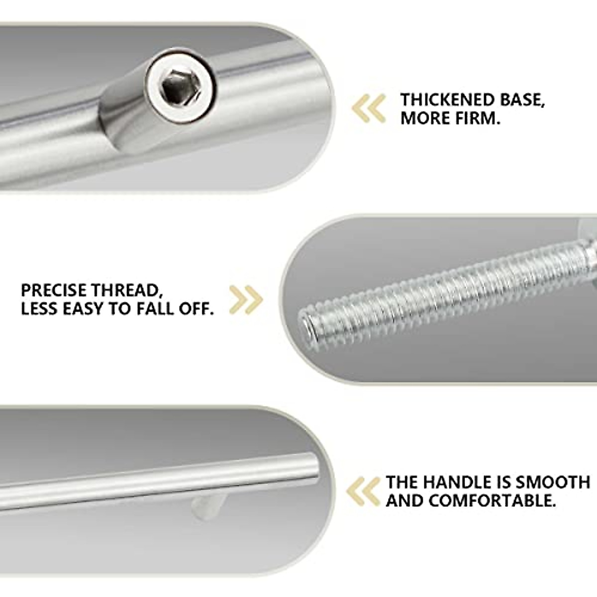 SANATO 12 Pcs 8 Inch (5 Inch Hole Center) Brushed Nickel Cabnet Pulls Kitchen Cabinet Handles, Made of Stainless Steel, Ideal for Cabnet, Drawer, Cupboard