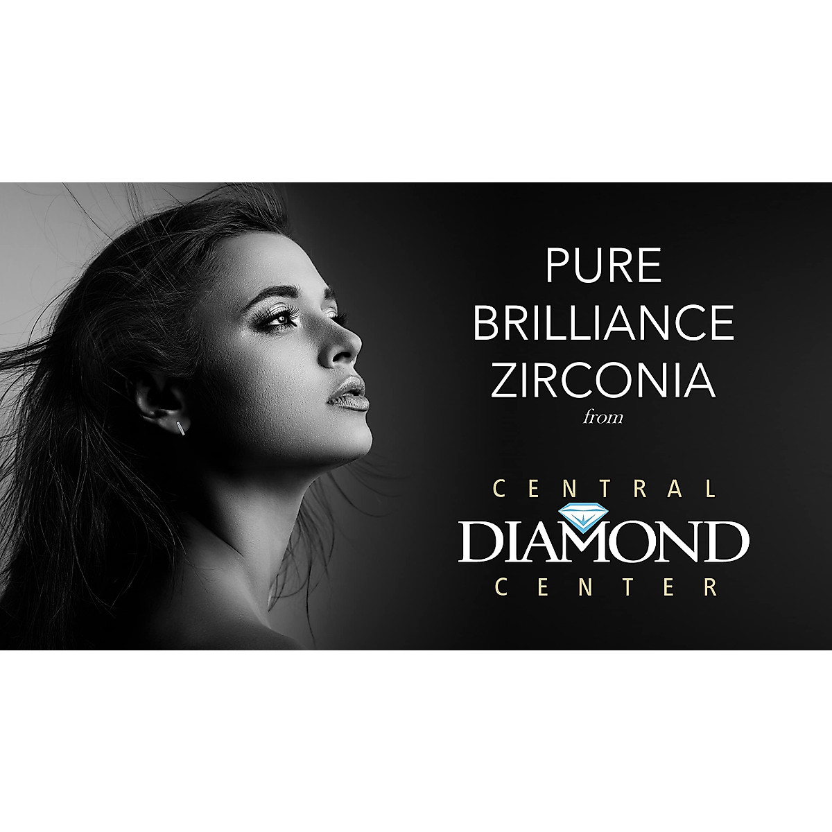 Central Diamond Center Round Huggie Hoop Earrings Zirconia in 925 Sterling Silver For Women, Men, & Teens - Platinum Plated