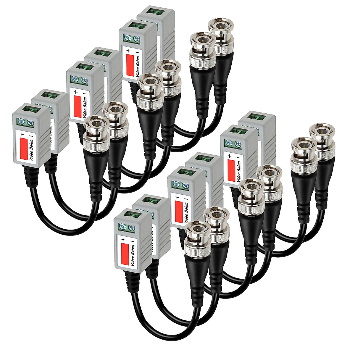 VIMVIP® 6 Pairs (12 Pcs) Mini CCTV BNC Video Balun Transceiver Cable