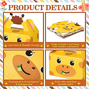 PerKoop 24 Pcs Safari Animal Party Favor Box Jungle Safari Animal Treat Box Gift Cute Zoo Animal Goodie Boxes Cardboard Candy Gift Box for Kids Girl Boy Baby Shower Jungle Theme Party Supplies