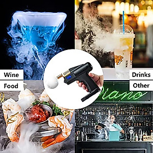 XUORUCYOS Cocktail Smoker Kit, Handheld Smoked Bubble Gun,Smoke Generator Tool, Herb Extract Essential Oil Smoker, USB Charging Bubble Gun for Cocktail Drink,Whiskeyï¼ŒMeat, Pizza and Food Cooking