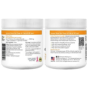 Wholistic Pet Organics Allergy Immune Boost: Vitamin C for Dogs Skin and Coat Supplement - 4 oz - Dog Allergy Relief Medication for Dogs - Dog Itch Relief - Ester C Dogs Supplement and Vitamin Powder