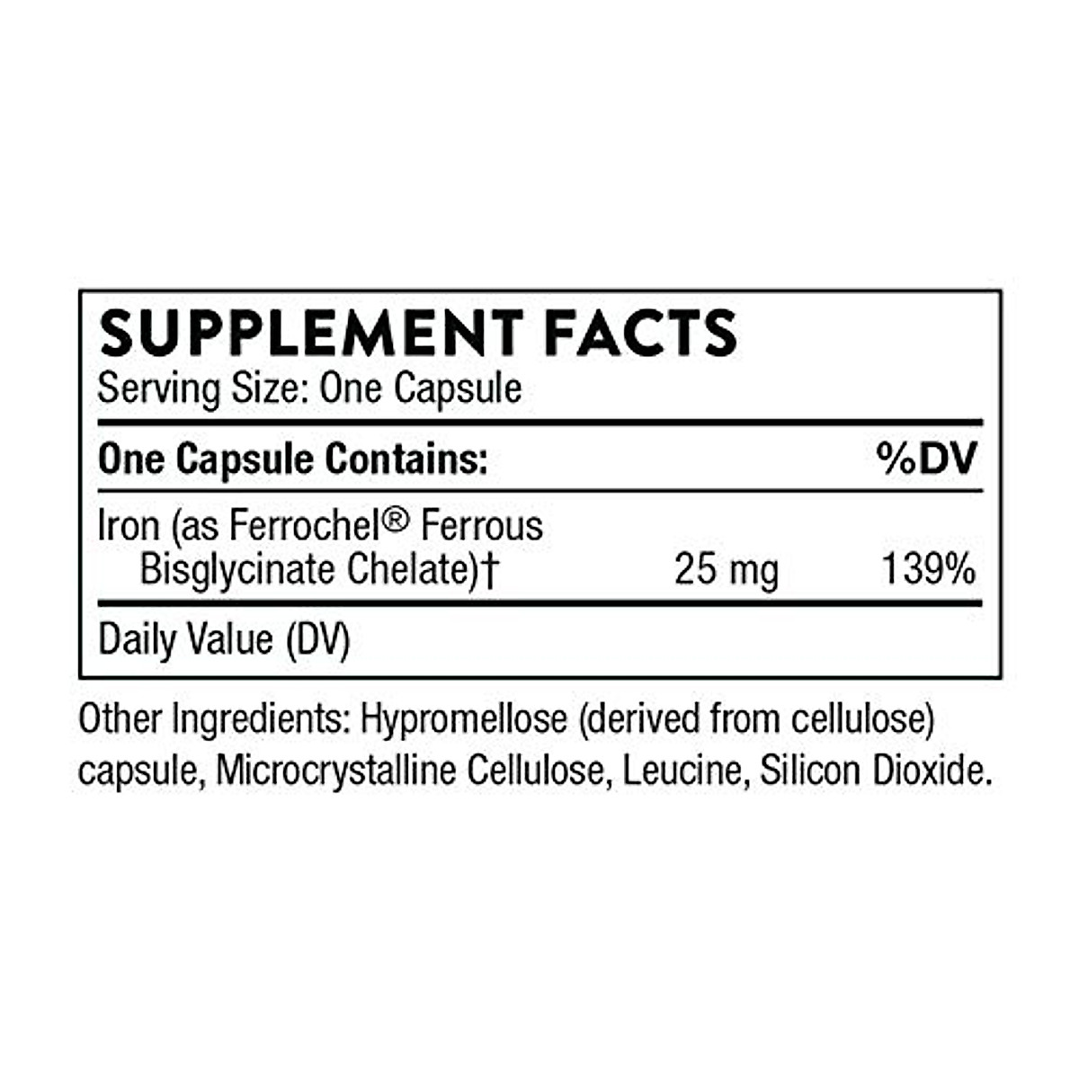 Thorne Iron Bisglycinate - 25 mg - Optimal Absorption - Support Red Blood Cell Formation - Fight Fatigue and Other Symptoms of Iron Deficiency - NSF Certified for Sport - Gluten-Free - 60 Capsules
