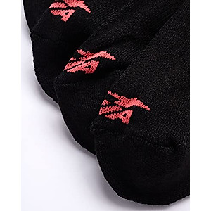 Avia Women's Athletic Performance Cushioned No Show Solid Socks (10 Pack), Size 4-9, Black Logo