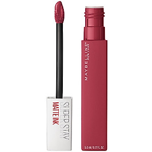 Maybelline Super Stay Matte Ink Liquid Lipstick Makeup, Long Lasting High Impact Color, Up to 16H Wear, Ruler, Deep Cranberry, 1 Count
