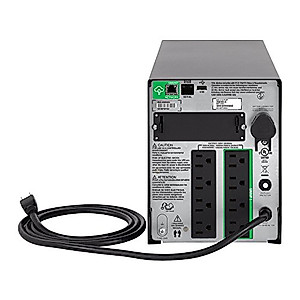 APC 1500VA Smart UPS with SmartConnect, SMT1500C Sinewave UPS Battery Backup, AVR, 120V, Line Interactive Uninterruptible Power Supply & UPS Network Management Card 3, Newest Model 2020 (AP9640)