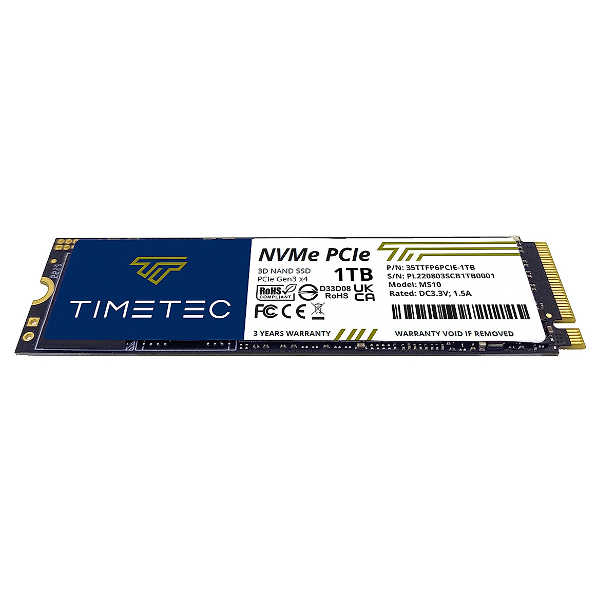 Timetec 1TB SSD NVMe PCIe Gen3x4 8Gb/s M.2 2280 3D NAND High Performance SLC Cache Read/Write Speed Up to 2,000/1,600 MB/s Internal Solid State Drive for PC Laptop and Desktop (1TB)