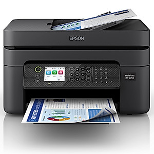 Epson Workforce WF-2950 All-in-One Wireless Color Inkjet Printer for Home Office, Black - Print Scan Copy Fax - 2.4" LCD, 33 ppm, 5760 x 1440 dpi, Auto Duplex Printing, 30-Sheet ADF