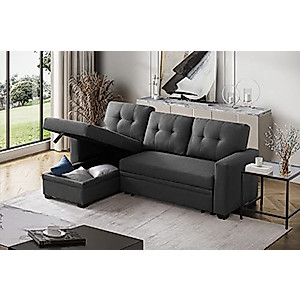 Devion Furniture Russ Sofabed, Dark Gray