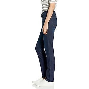 Amazon Essentials Women's Slim Straight Jean, Dark Wash, 10 Long