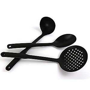 LMMDP 6 PCS Kitchen Utensils Set Non-Stick Dishwasher Safe Cooking Tools Spoon, Slotted Spoon, Spatula, Skimmer, Ladle, Pasta Server