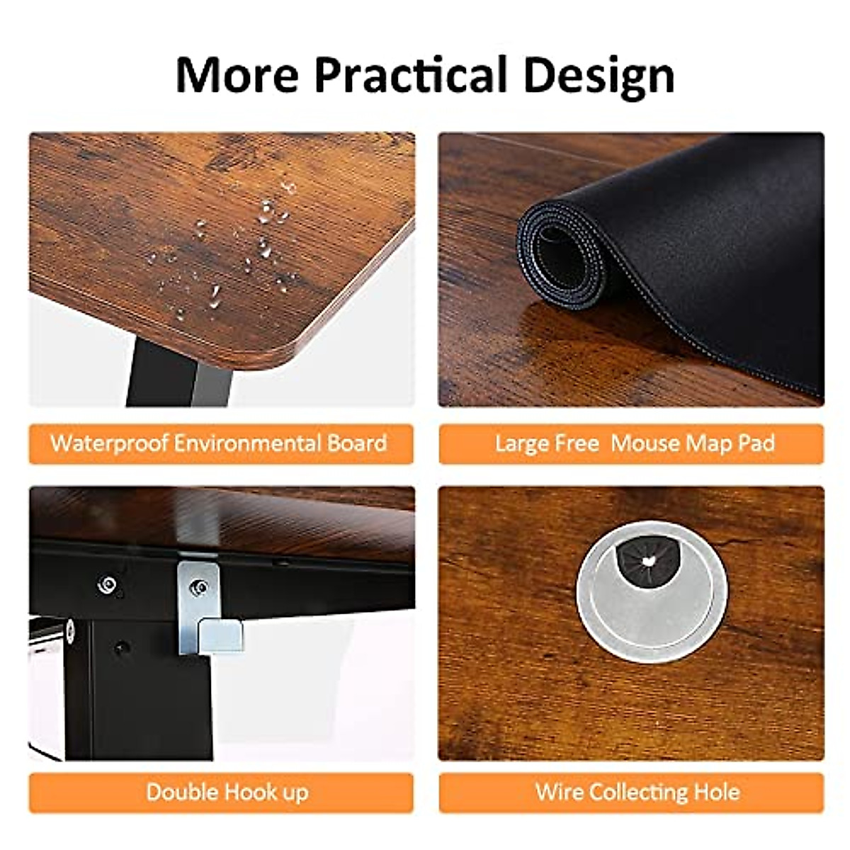 farexon 55 x 24 Inch Electric Standing Desk Adjustable Height, Sit-Stand Desk with Oversized Mouse Pad， Double Crossbeam Structure, Four Preset Heights, 27''-45'' Lifting Range Stand up Desk