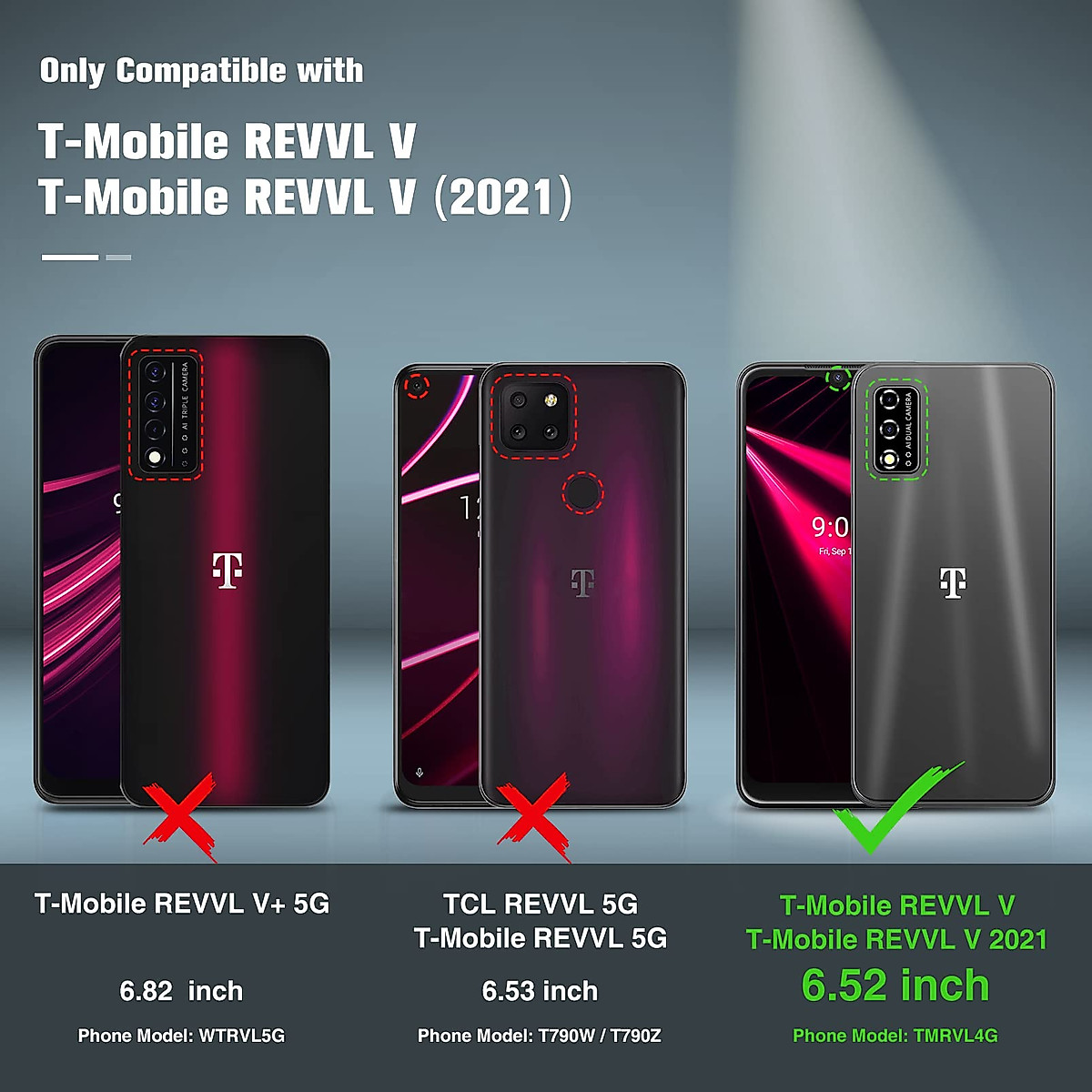 JXVM for T-Mobile REVVL V Phone Case 4G: Dual Layer Protective Heavy Duty Cell Phone Cover Shockproof Rugged with Non Slip Textured Back - Military Protection Bumper Tough - 6.52inch (Cute Pink)