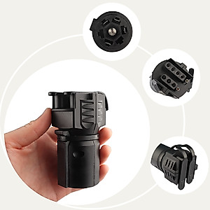CXCCOI Upgrade Version 2 in 1 Trailer Plug Adapter for 7 Pin Round to 4 or 5 Flat Blade Trailer Connector with Dustproof Cover Plug-N-Play Suitable for Towing RV/Trailers