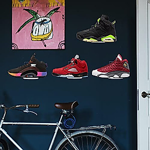 Floating Shoe Shelves for Wall set of 6, Clear Acrylic Shoe Display Shelves, Wall Mounted Shoe Rack to Showcase Sneaker Collection or Shoes Box,Invisible Wall Shoe Storage Organizer (Acrylic-6PCS)