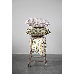 Creative Co-Op Cotton Printed Lumbar Embroidery & French Knots Pillow, Multicolored