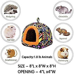 KAMEIOU Small Animal Hamster Hedgehog Small Guinea Pig Bed Hideout House Washable Warm Cartoon Hamster Hedgehog Chinchilla Ferret Guinea Pig Cage Hammock Beds for Small Animals Guinea Pig Accessories
