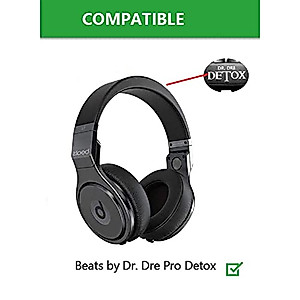 VEKEFF 2 pcs Replacement Earpads Ear Pads Cushion for Beats by Dr.Dre PRO/Detox Headphones (Black)