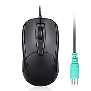 Perixx Perimice-209 P, Wired PS2 Mouse with 1000 DPI Resolution, Black, (10442)