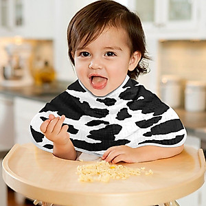 Kigai Funny Animal Cow Muslin Baby Burp Cloths - Super Absorbent and Soft Burping Rags - Cotton Burp Clothes Set for Boys and Girls, 1 Pack