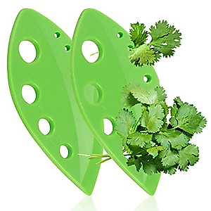 2Set Fresh Herb Keeper,Herb Saver for Refrigerator Herb Saver Pod, Vegetables Leaf Separator,Herb Storage Container for Cilantro, Mint, Asparagus Keeps Greens Fresh 3 Weeks(As Shown,size:9.6x2.6inch)