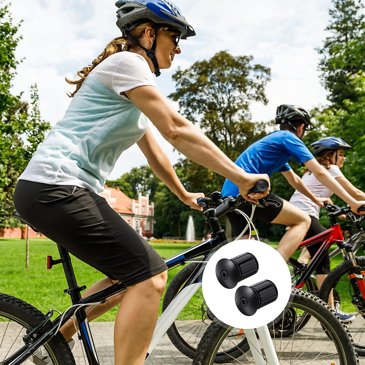 INOOMP 2pcs Bicycle Handlebar Bike Handle End Plugs Handlebar End Caps Handlebar Ends Bar End Plugs Handlebar Locking Caps Alloy Handlebar Plug Handle Bar Grip Plugs Handlebar Lock Plug