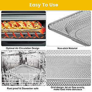 Air Fryer Basket for Ninja Foodi SP101 Digital Air Fryer Countertop Oven, 13.5 * 13.3'' Steel Wire Rack Accessorie Tray for Ninja Foodi SP100, SP101B1, SP101C Convection Oven, Dishwasher Safe